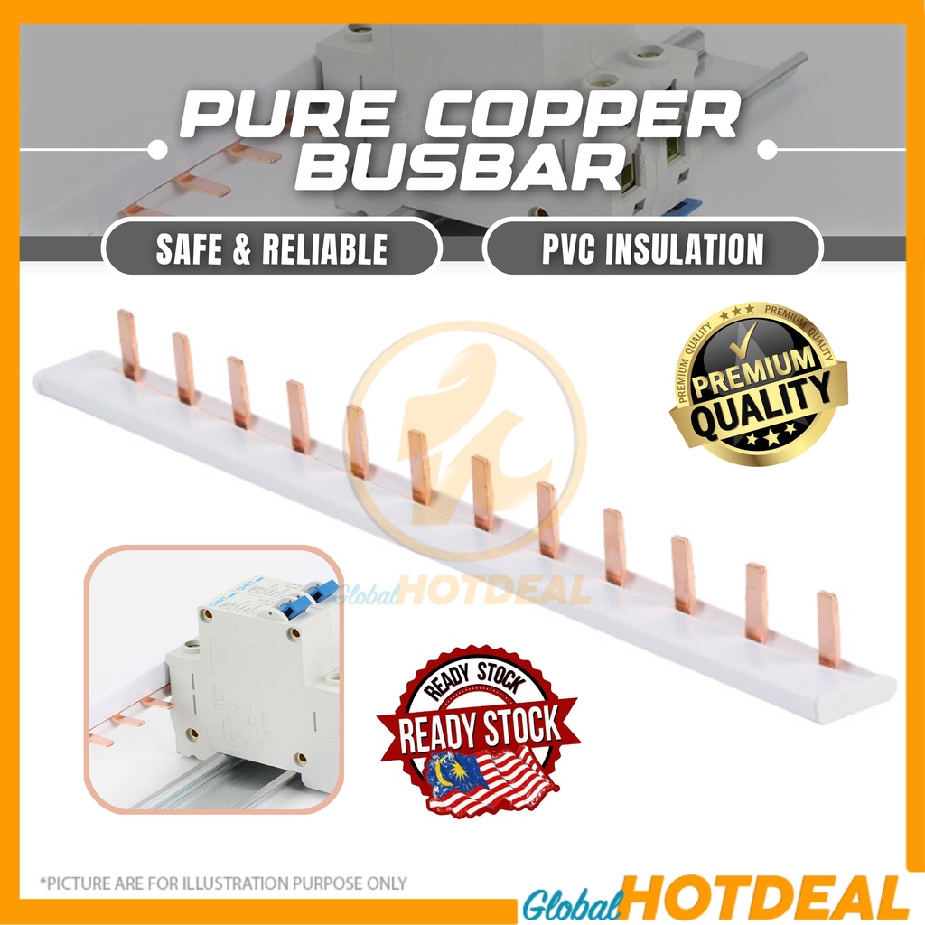 (1PC) 1 Pole Full Copper PVC Insulated Mcb Bar/Mcb Busbar Single Phase ...