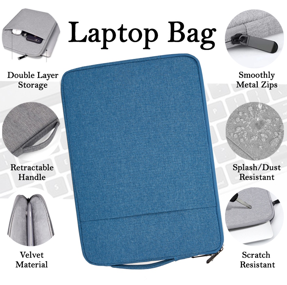 Laptop Bag Double Layer Zips Portable Computer Hand Carrying Beg ...