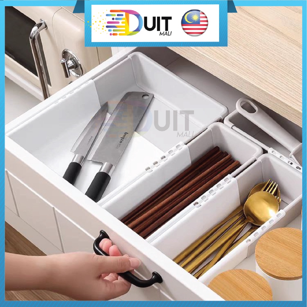 DM Expandable Storage Drawer Organizer Adjustable Divider Kitchen ...