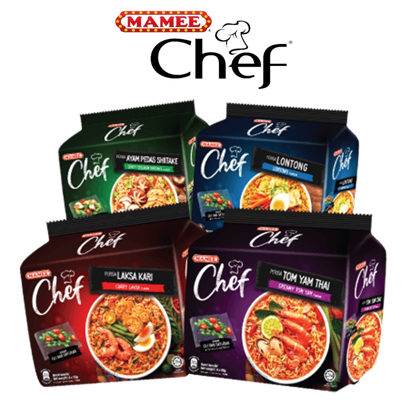 Mamee Chef Instant Noodles Curry Laksa/ Tomyam/ Spicy Chicken Shitake ...