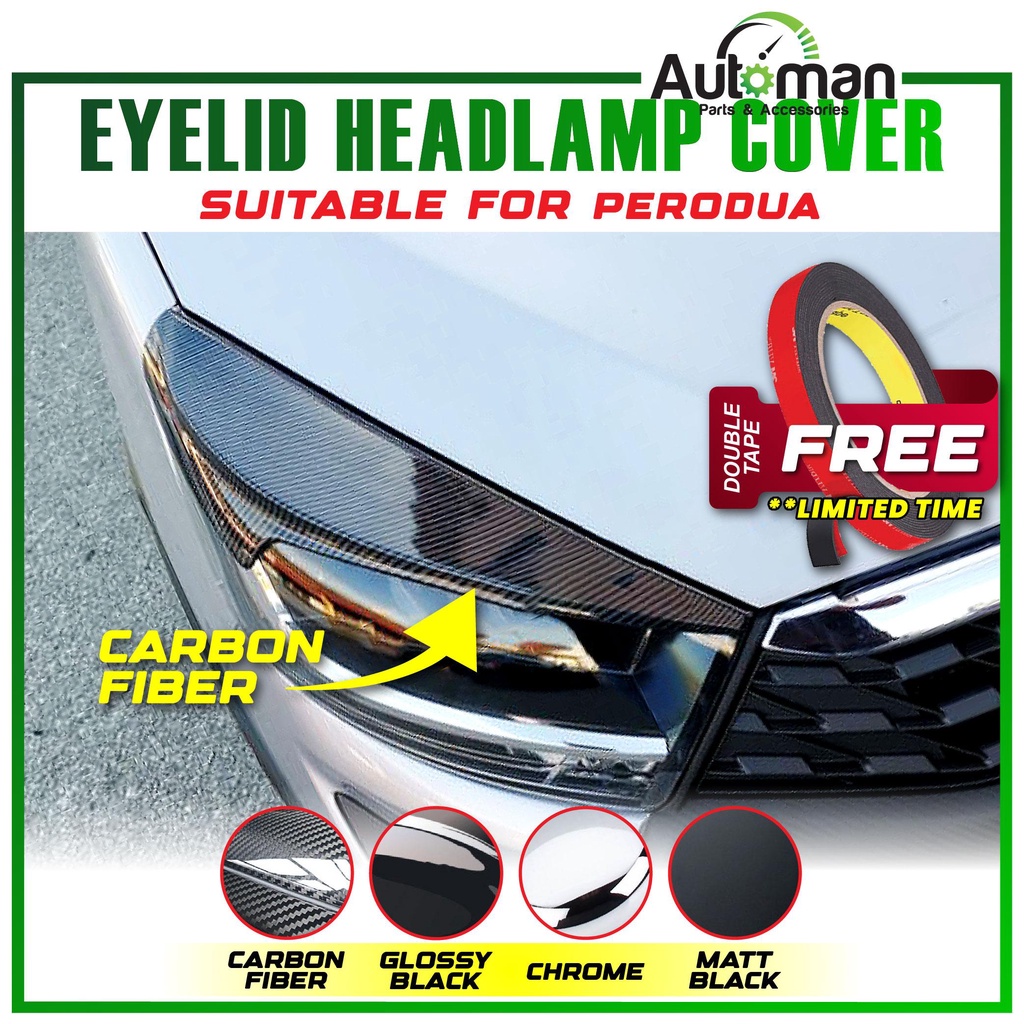 Car Eye lip Headlamp Cover Perodua Axia Ativa Alza Aruz Bezza Myvi lagi ...