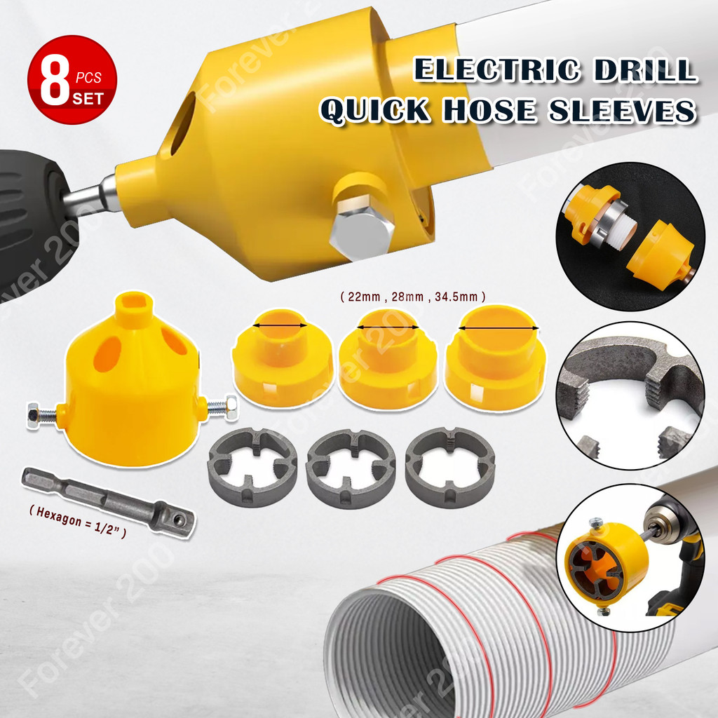 PVC Pipe Threader Kit (1" 3/4" 1/2") PPR Drill Bit Threading Tool ...