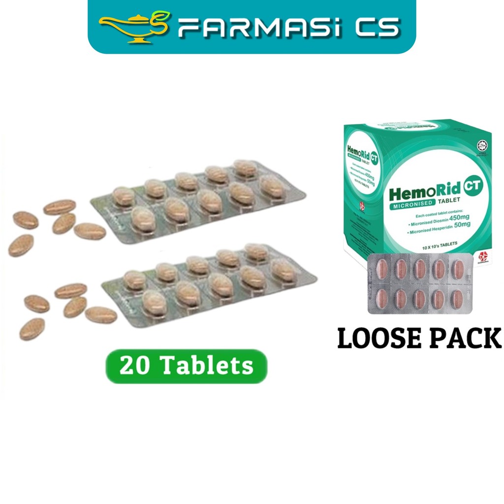 HemoRid CT Micronised Tablet (Micronised Diosmin 450mg, Micronised ...