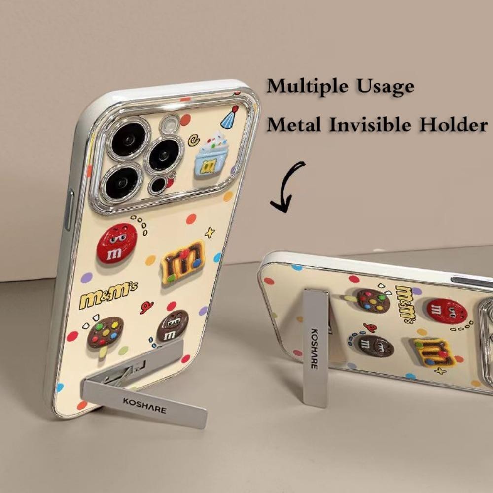 Cute M&M Electropating Phone Case for iPhone 11 16 15 14 13 12 Pro Xs ...