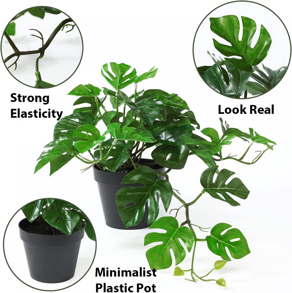 Faux Potted Plants - Fake Pothos Artifical Plants with Plastic Pot ...