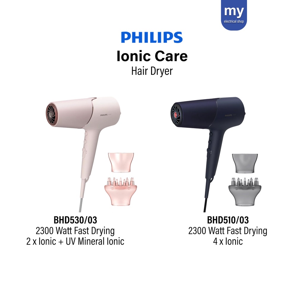 Philips Ionic Hair Dryer BHD530/03 BHD510/03 BHD530 BHD510 | Shopee ...