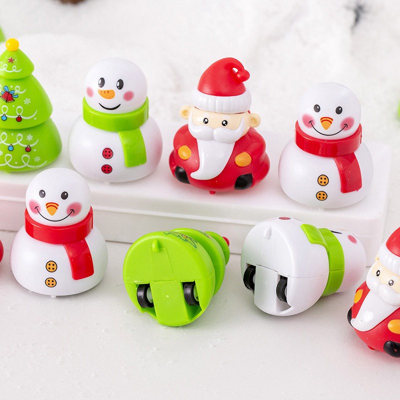 Christmas Cartoon Cute Inertia Pull Back Car / Santa Claus Snowman Xmas ...