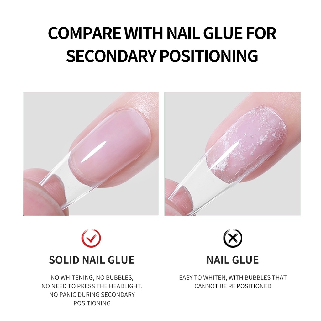 Solid Nail Tips Gel Solid Sticker Nail Tips Adhesive Glue Patch Super ...