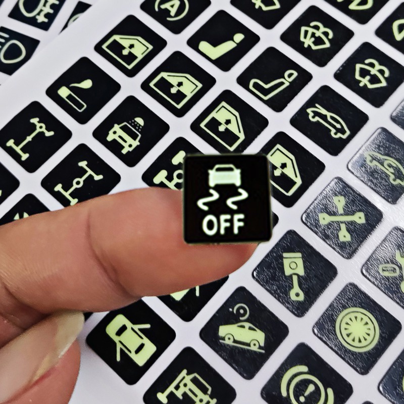 Universal Automobile PVC Luminous Button Sticker / Green Fluorescent ...