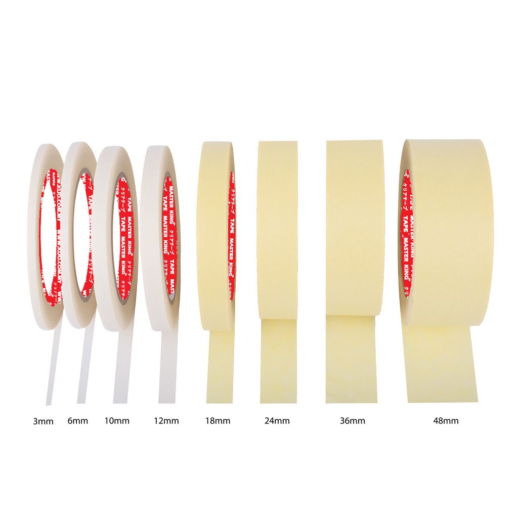 MASTER KING - Masking Tape Paper Type 14 Meters [6mm, 9mm, 12mm , 18mm ...