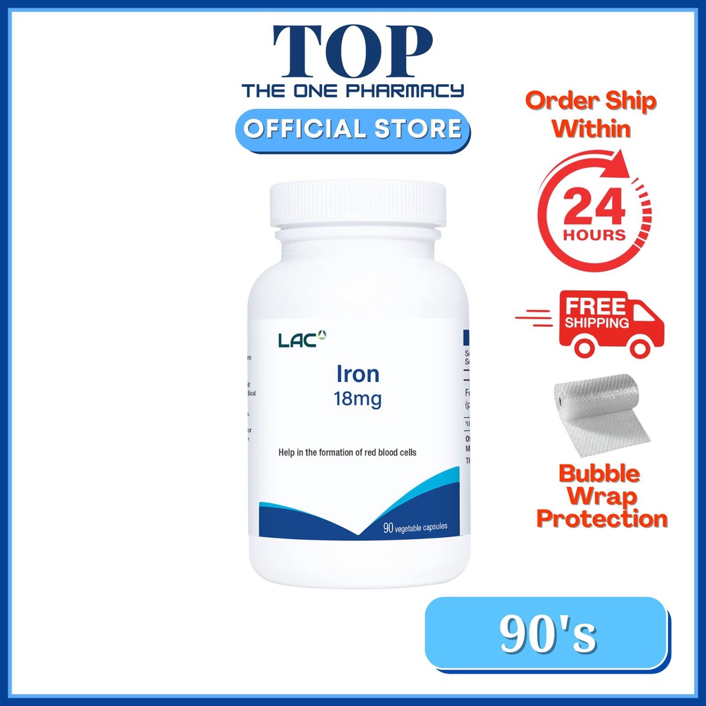 LAC Iron 18mg (90 Vegetable Capsules) | Shopee Malaysia