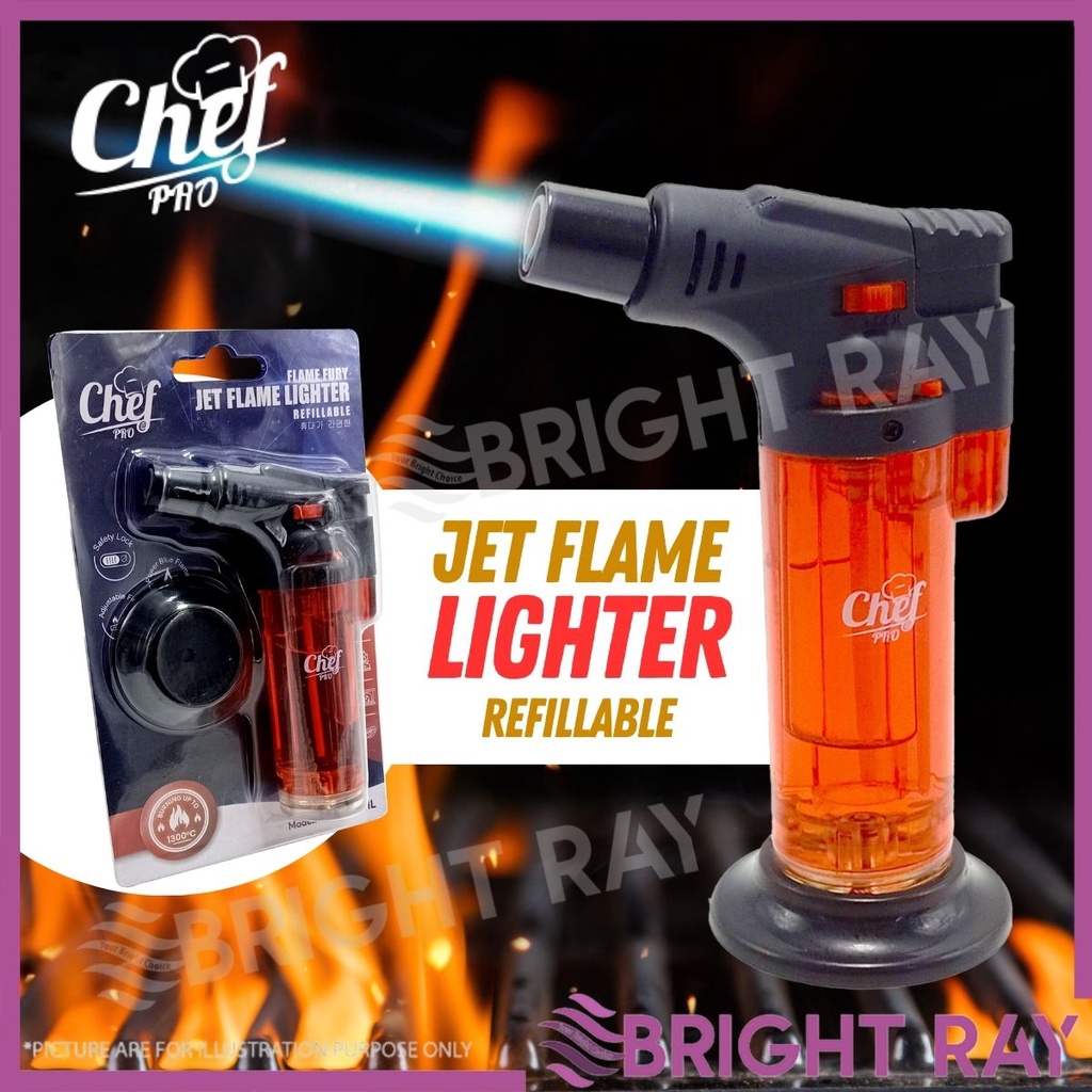 CHEF-PRO Refillable Lighter Jet Flame Gas Lighter Pemetik Api Lighter ...