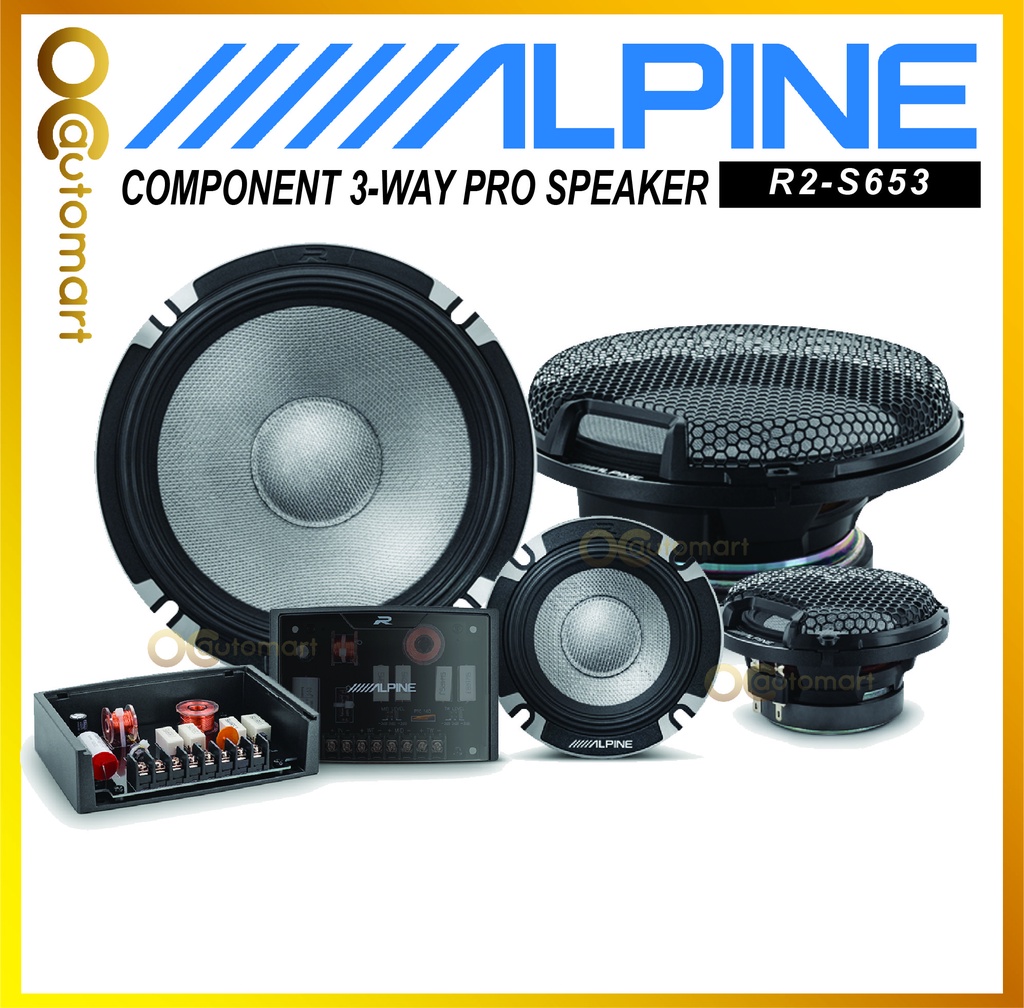 Alpine R2-S653 6.5" Inch COMPONENT 3-WAY R-SERIES PRO SPEAKERS 300 ...