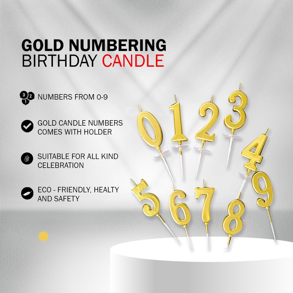 Gold Candle number candle birthday party numbering candle wedding ...