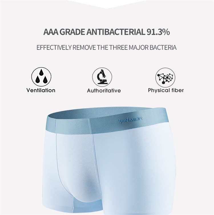 MiiOW 4pcs Cotton Men's Underwear Seamless 3A Graphene Antibacterial Boxer Shorts Male ...