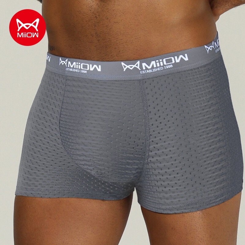 MiiOW 1Pcs Fashion Nylon Sexy Men's Panties Boxers Underpants Soft Man Underwear Boxer Men ...
