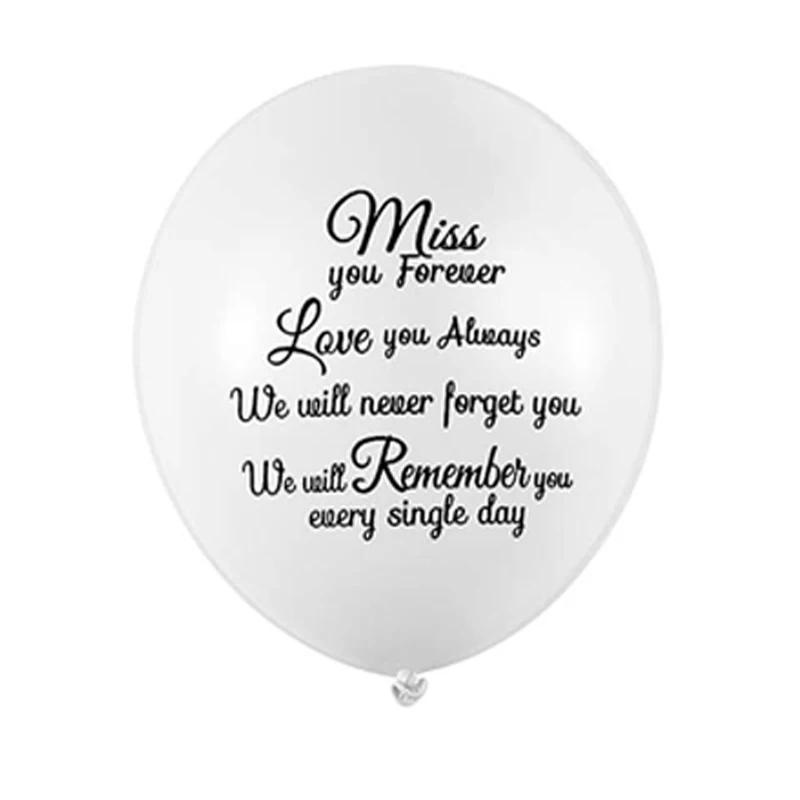 10/20/30pcs Memorial Balloons 12inch Remembrance We will Miss You ...