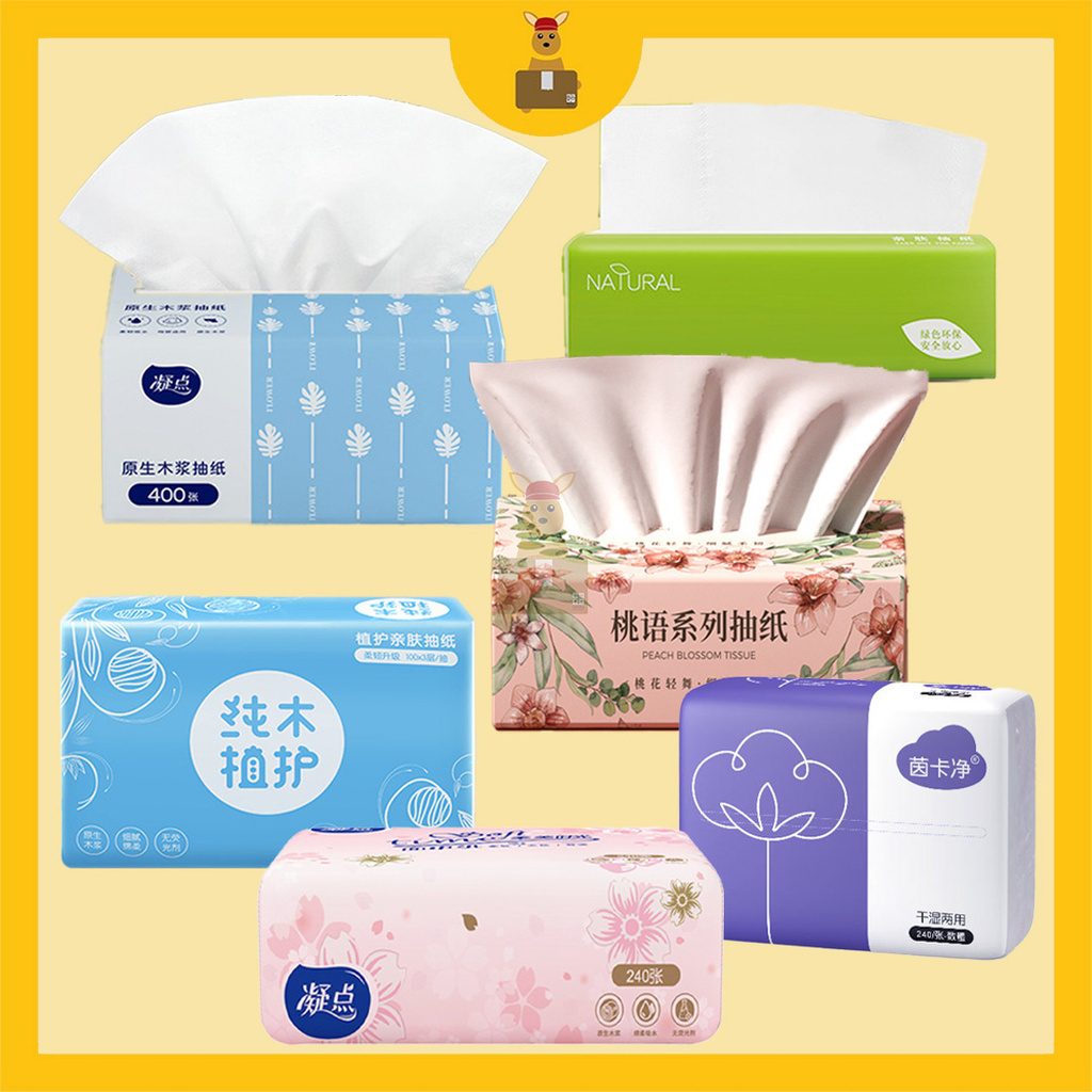 4ply / 5ply Thicken Soft Facial Tissue Paper Virgin Wood Pulp Home Use ...