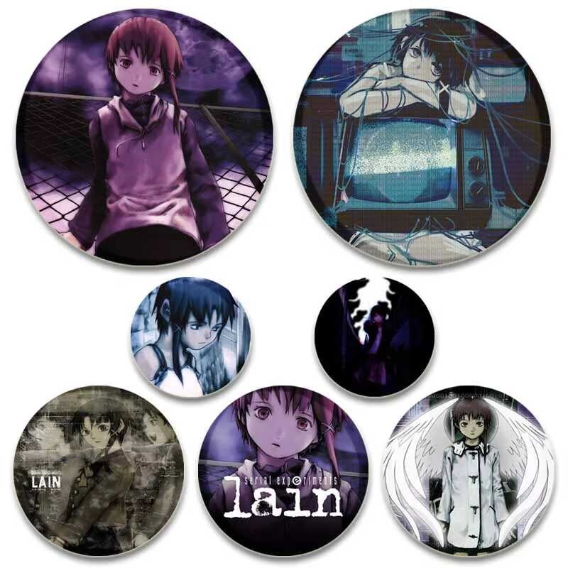 Serial Experiments Lain Button Pin Jewelry for Women Cartoon Acrylic ...
