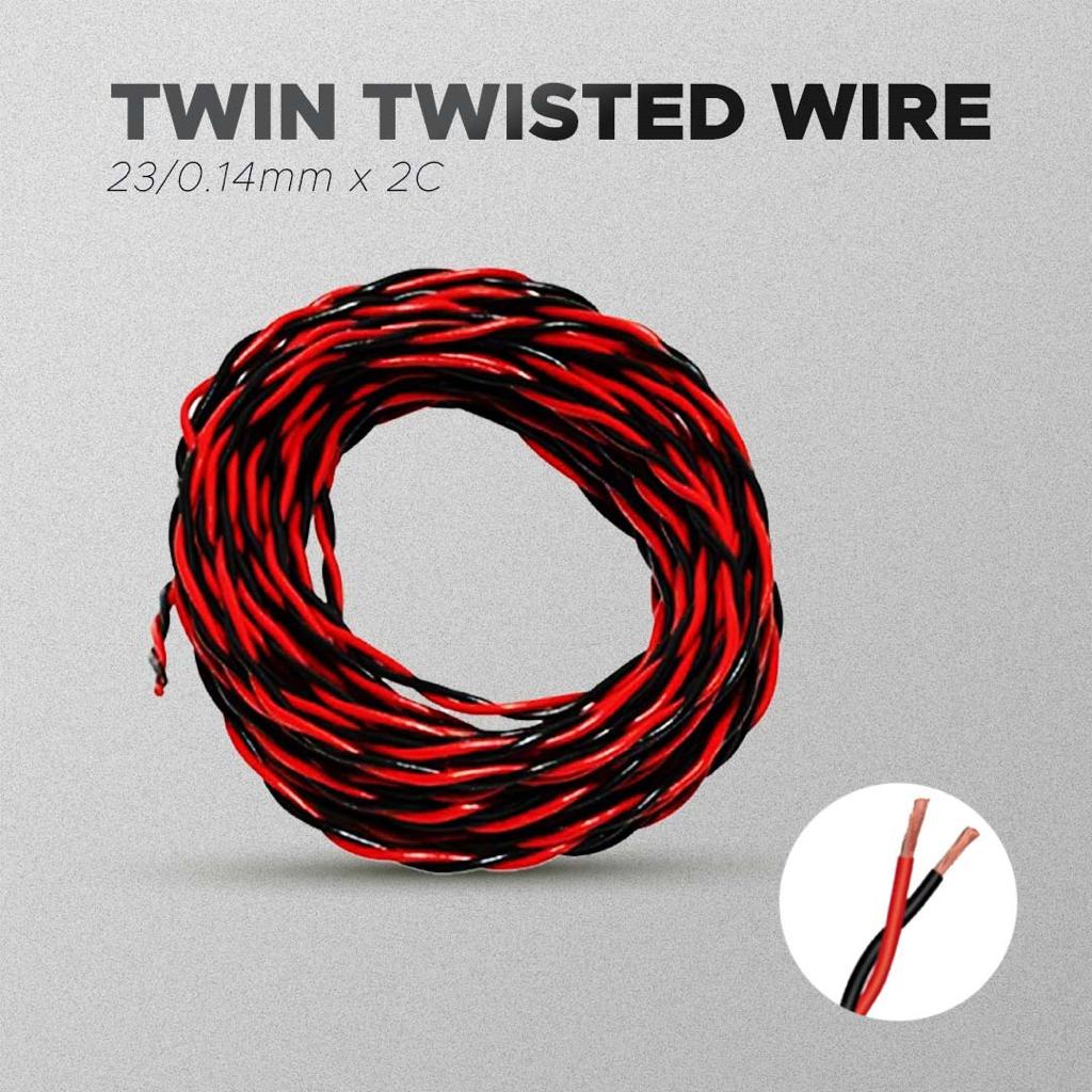 23/014mm x 2 CORE BLUE WHITE TWIN FLAT WIRE / RED BLACK TWIN TWISTED ...
