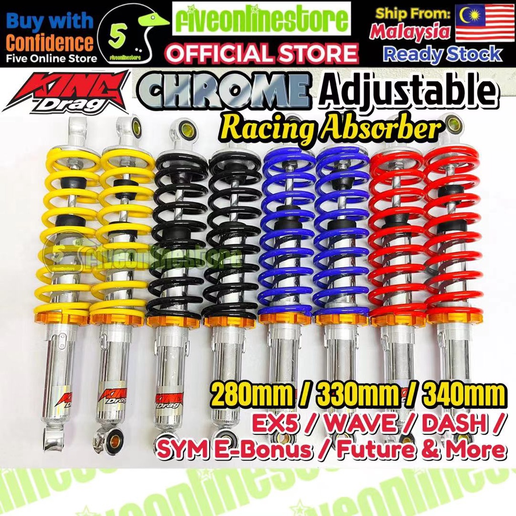 KING DRAG Absorber 280MM 330MM 340MM EX5 Dream KRISS RXZ Wave100 W110 ...