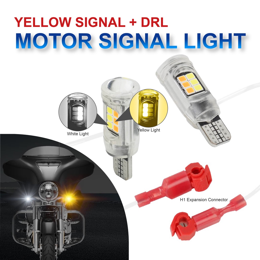 2PCS Dual Contact LED T15 Motor Signal Light DRL Parking Light Fog ...