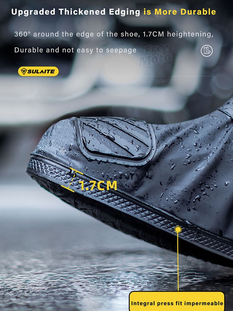 SULAITE Motorcycle Rain Waterproof Shoe Cover Anti-slip Footwear Moto ...
