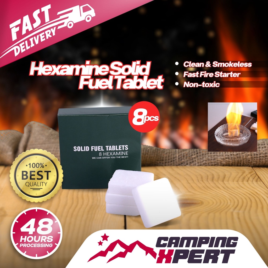 8pcs Solid Fuel Tablet Alcohol Hexamine Solid Cube Fire Starter Camping ...