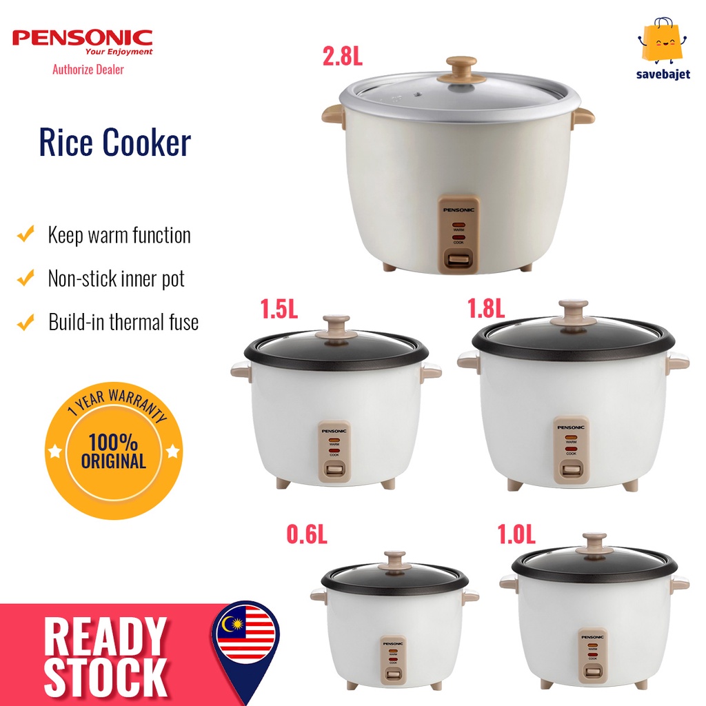 PENSONIC Rice Cooker (0.6L/1.0L/1.5L/1.8L/2.8L) PRC-6E/PRC-11E/PRC-15E/PRC-11E/PRC-28E | Shopee ...
