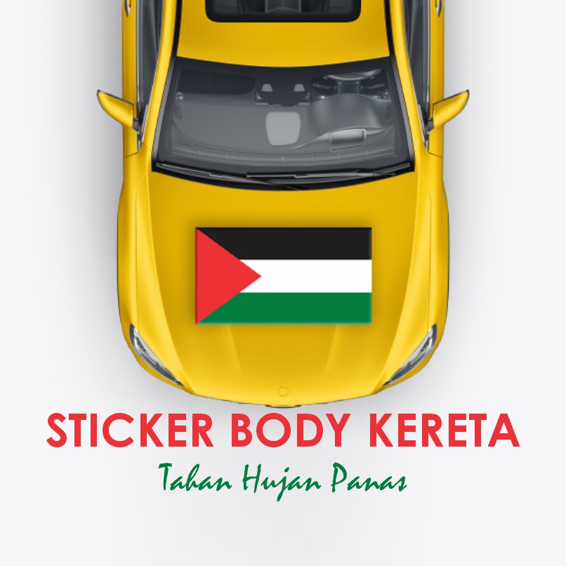 Sticker body kereta bendera palestine flag outdoor tahan hujan panas ...