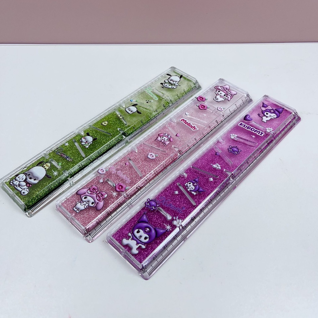Pikachu Quicksand Ruler Kuromi Melody Cute Wavy Ruler Tudents 20Cm ...