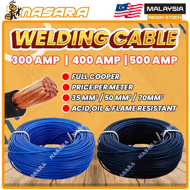 Nasara 300AMP 400AMP 500AMP Welding Cable Heavy Duty Full Pure Copper ...