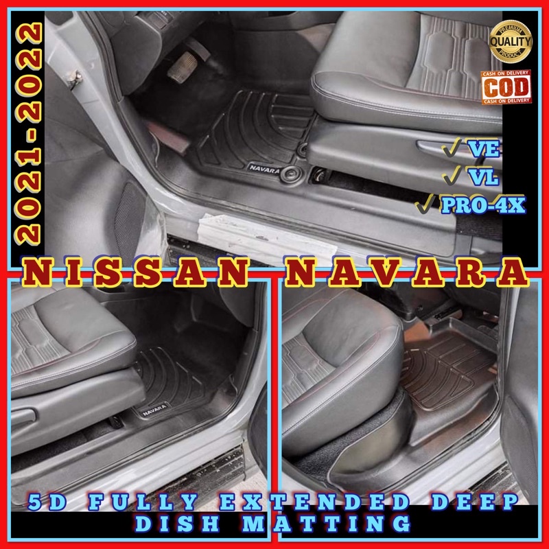 NISSAN NAVARA 2021-2024 5D EXTENDED DEEP DISH MATTING VE VL PRO 4X ...