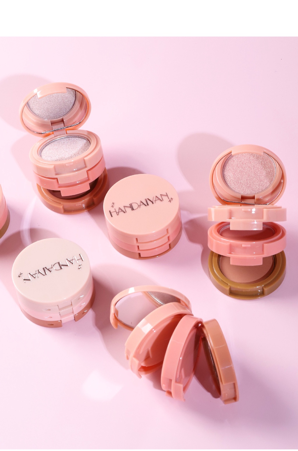 HANDAIYAN 3-In-1 Highlighter, Blush & Contour All-In-One Palette ...