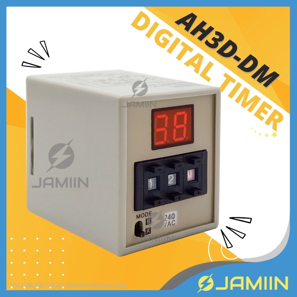 Digital Timer AH3D-DM Stable Performance Dual Mode Timer Digital Timer Relay Control Timer ...