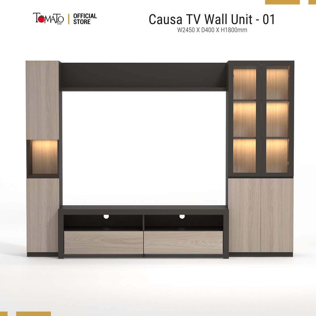 Tomato Kidz Causa 01 - 8ft Length Kabinet Tv - Tv Wall Unit Up to ...