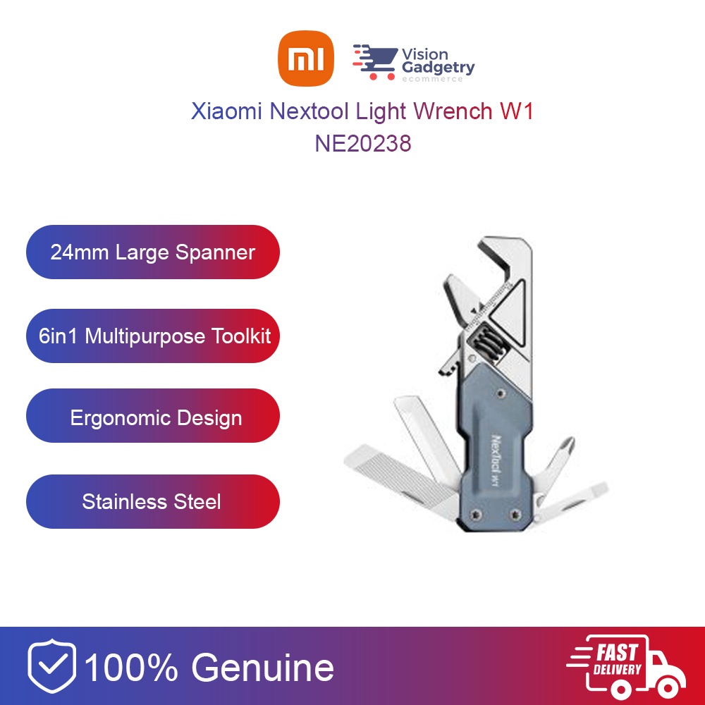 Nextool W1 Multi Functional 6in1 Wrench Spanner Knife Toolkit Camping ...
