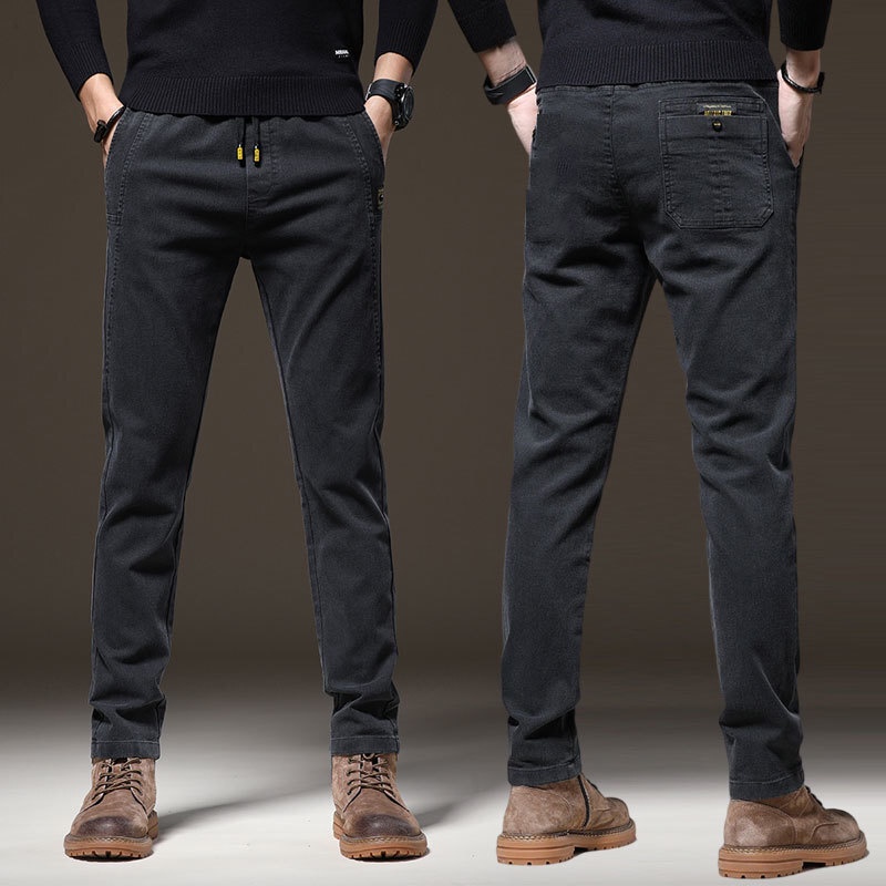 M-5XL Lelaki Seluar Slim Fit Pants Men Slack Straight Cut Plus Size ...