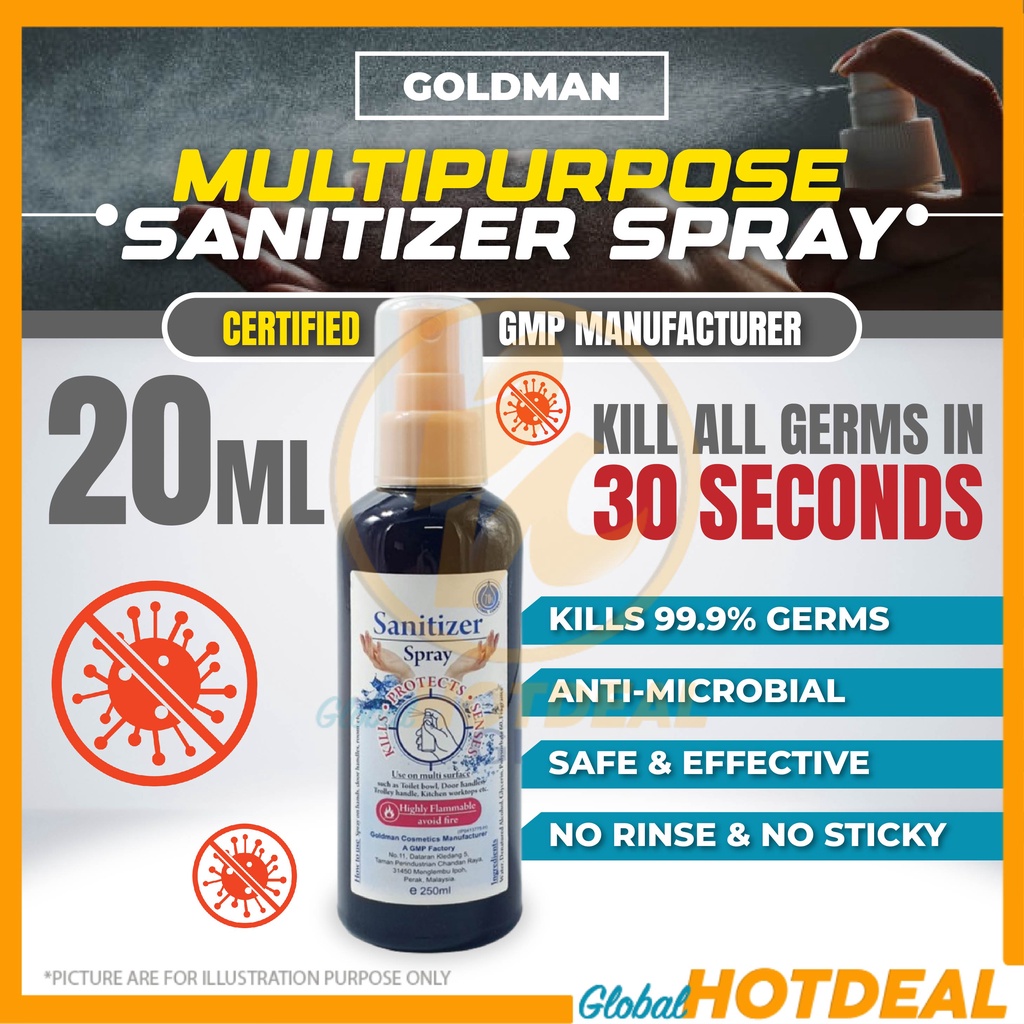 [READY STOCK] Goldman 250ml GMP CERTIFIED Multipurpose Hand Sanitisers ...