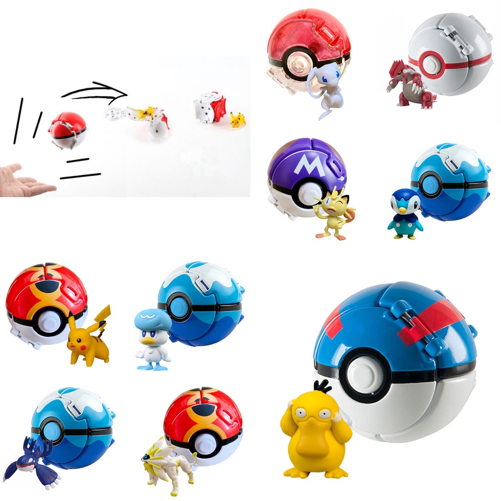 Red Meowth Ball Blue Ball Totodile Water Ball Dewott Transparent Ball ...