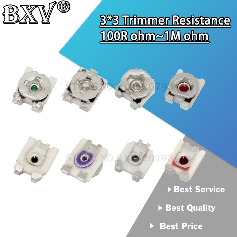 10PCS 3x3 Trimmer Resistance Potentiometer Trimpot SMD 3*3 Adjustable ...