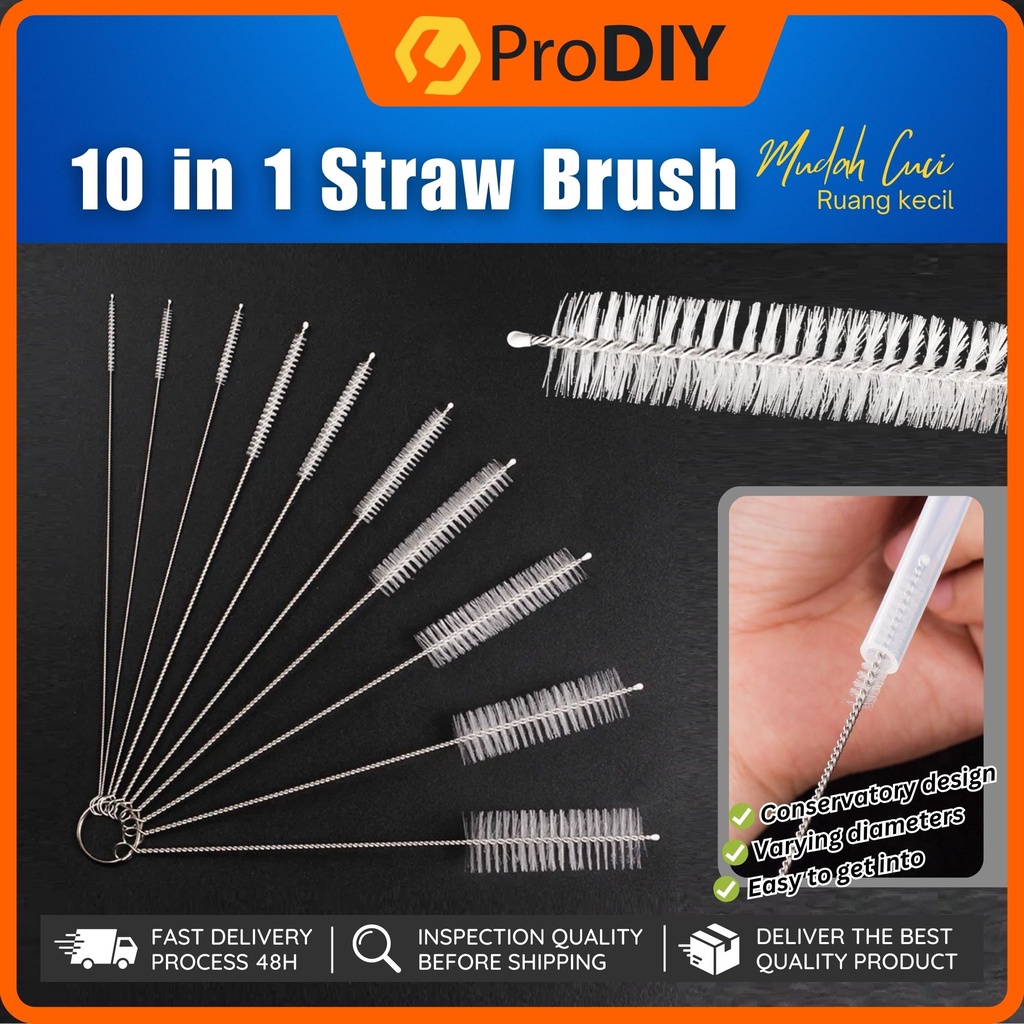 10pcs Straw Brush Cleaner Multifunction Cleaning Brush Washing Tools ...