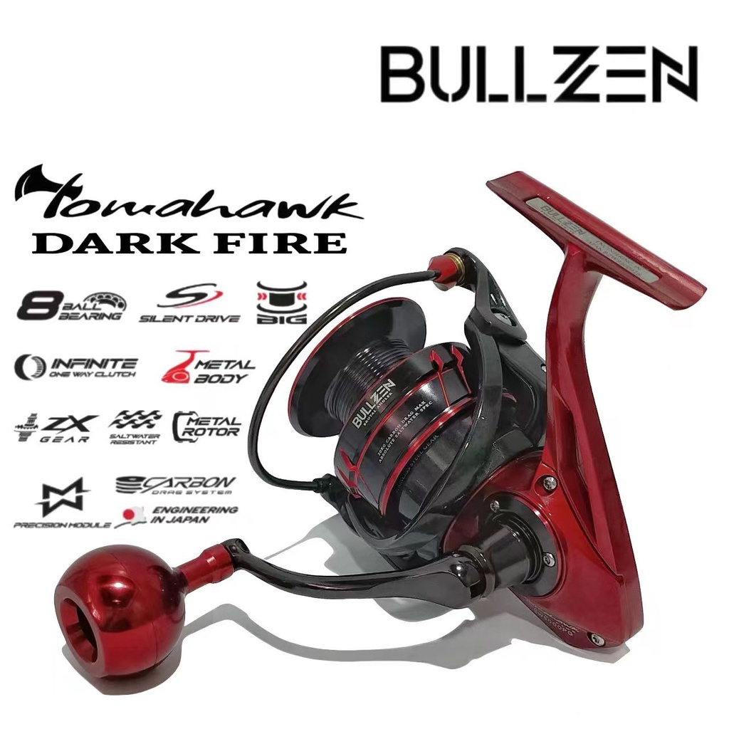 BULLZEN TOMAHAWK DARK FIRE SW/ TOMAHAWK SW SPINNING FISHING REEL ...