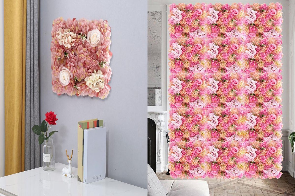 Faux Rose Wall Panel Artificial Rose Wall Panel 3d Floral Wall Backdrop ...