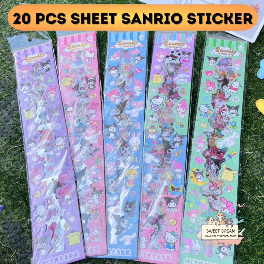20 PCS SHEET/ LONG Sanrio Character LIMITED MIX PACK Cute DIY ...
