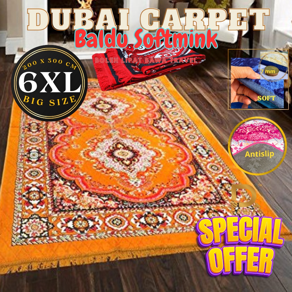 Karpet Baldu Dubai 6XL 300CM X 200CM Render Bulu Corak Turkey Timbul ...