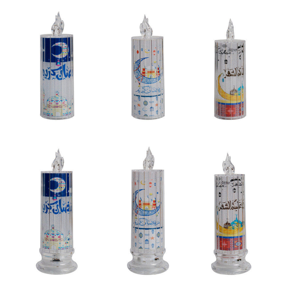 Ramadan LED Light Hari Raya Decor LED Candle Lampu Retro Night Light Eid Atmosphere Candle Hari ...