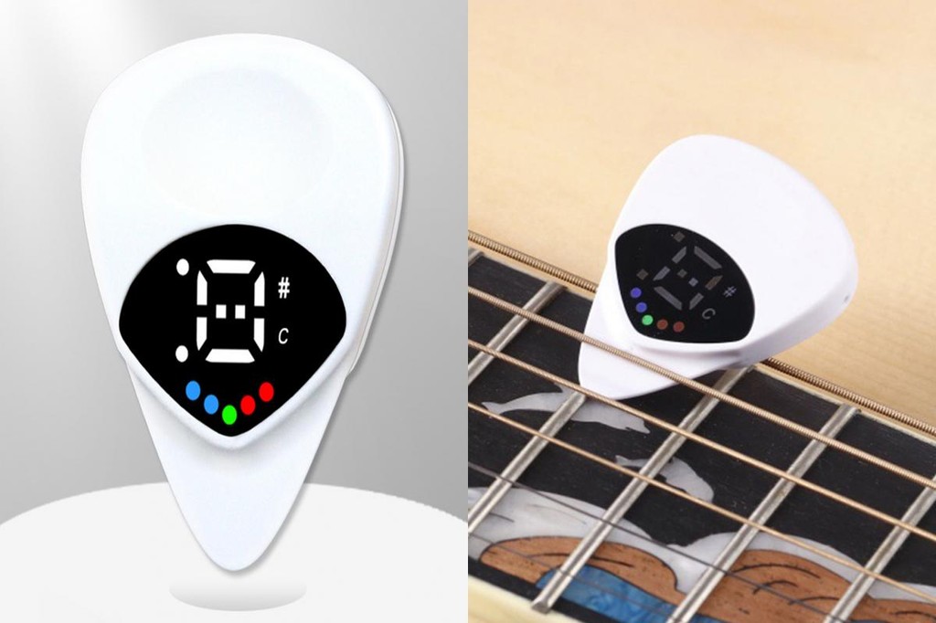 [MOONWHITE] Portable Pick Tuner Guitar Tuner Pick 2-in-1 Guitar Pick ...