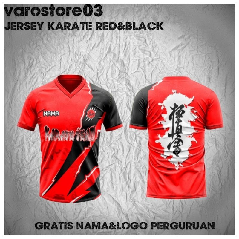 JERSEY KARATE RED&BLACK TERBARU GRATIS NAMA&LOGO PERGURUAN | Shopee ...