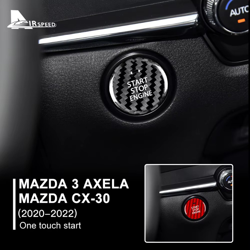 Real Hard Carbon Fiber Start Stop Engine Cover For Mazda 3 Axela 2020 ...